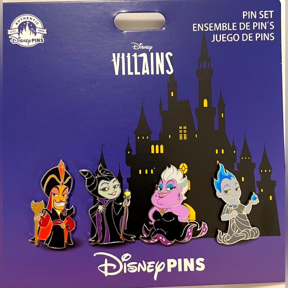Disney Villains Pin Set - New - Jafar, Maleficent, Ur… - Gem